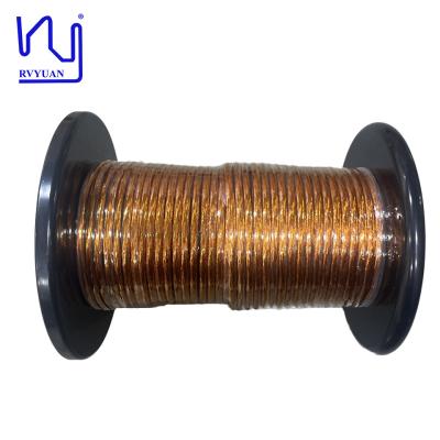 China PI Film 0.4mm X 120 High Frequency Taped Litz Wire Copper Conductor Solid for sale