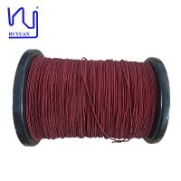 China 2USTC-F 0.1mm Stranded Wire Red Silk Covered Copper Litz Wire for sale