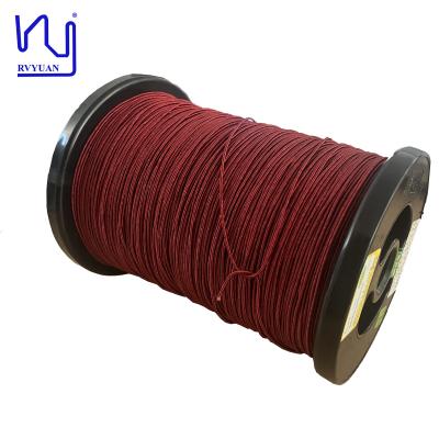 China 2USTC-F 0.1mmx200 Strands Red Color Polyester Covered Copper Litz Wire for sale