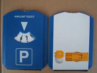 China Design Euro Car Parking Disc with Tire Gauge and Ice Scraper made of PS Plastic for sale