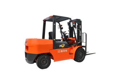 China JAC 3.8T 3 Stage Mast Forklift Warehouse Lift Truck With 500mm Load Center for sale