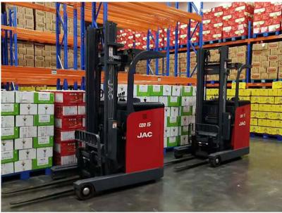China JAC 2Ton Electric Standup Reach Truck Forklift Mast Move Forward Cdd15q for sale