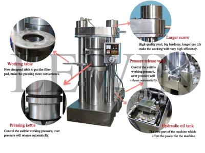 China Commercial Hydraulic Oil Press Machine 220V / 380V With High Oil Yield for sale