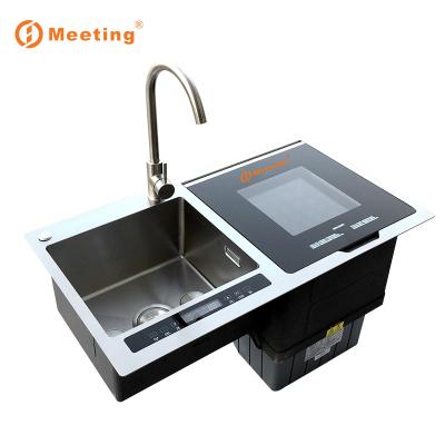 China Fully Automatic Meeting Dishwasher Household Flume Integrated Embedded Small Intelligent Household Appliance Bowl Brush for sale