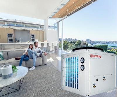 China 3P Top Blowing Valley Wheel Air Source Air To Water Heat Pump Meeting Ultra Quiet for sale