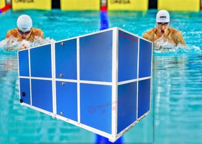 China Multi Function Air Source Swimming Pool Heat Pump Water Heater Blue Color 30P 120KW for sale
