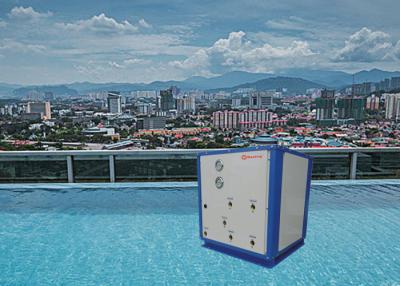 China Air-to-water heat pump with water source triple effect machine 30kw outlet temperature 55C-60C for sale