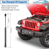 China Jeep Wrangler JK Front Hood Auto Gas Struts Jeep Hood Lift Support 19.7 Inch 2PCS for sale