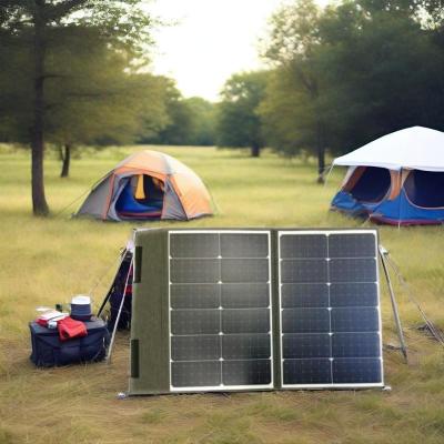 China High Polymer Solar PV Panel 100W Foldable 2 Fold Waterproof for Outdoor Power Supply for sale