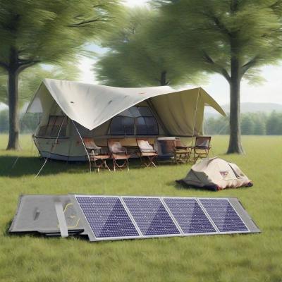 China Portable 4 Fold Solar PV Panel 200W with Mono Cells and Waterproof Fabric for Distributors and OEM Orders for sale