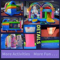 China SMILE Commercial Grade Unicorn & Rainbow Themed Inflatable Bouncy Castle Slide Combo 5MX4M Easy Setup for Party Rentals for sale