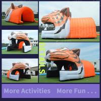 China Custom Giant Inflatable Tiger Head Mascot Tunnel, Outdoor Sports Run Through Tent for Football Games, Kids Party & Event Decor for sale