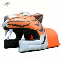 China Custom Giant Inflatable Tiger Head Mascot Tunnel, Outdoor Sports Run Through Tent for Football Games, Kids Party & Event Decor for sale