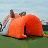 China Custom Giant Inflatable Tiger Head Mascot Tunnel, Outdoor Sports Run Through Tent for Football Games, Kids Party & Event Decor for sale