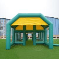 China Outdoor Large Inflatable Shelter Tent, Waterproof Inflatable Workshop Tent With Clear PVC Window For Events for sale