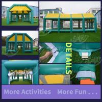 China Outdoor Large Inflatable Shelter Tent, Waterproof Inflatable Workshop Tent With Clear PVC Window For Events for sale