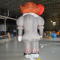 China Halloween Inflatable Scary Clown with Red Balloon, Outdoor Garden Horror Inflatable Clown Model For Yard Party Decor for sale