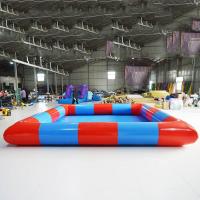 China Red Blue Stripe Square Inflatable Water Pool PVC Kids Swimming Pool For Outdoor Ball Pit Sand Pit Commercial Events for sale