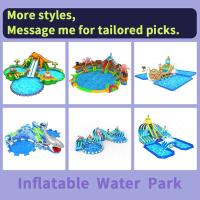 China Inflatable Dinosaur Water Park, Dino Theme Inflatable Water Slide with Double Pools, Commercial Kids Aqua Play Equipment for sale
