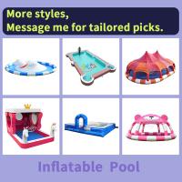 China Red Blue Stripe Square Inflatable Water Pool PVC Kids Swimming Pool For Outdoor Ball Pit Sand Pit Commercial Events for sale