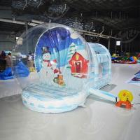 China Commercial Grade Inflatable Snow Globe with Flying Balls Effect Christmas Snowman Photo Booth for Party Rental for sale