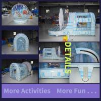 China Commercial Grade Inflatable Snow Globe with Flying Balls Effect Christmas Snowman Photo Booth for Party Rental for sale