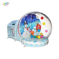 China Commercial Grade Inflatable Snow Globe with Flying Balls Effect Christmas Snowman Photo Booth for Party Rental for sale