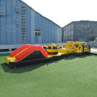China Commercial Grade Inflatable Obstacle Course Yellow & Black Bouncer Run with Climbing Wall for Party Rental Business for sale