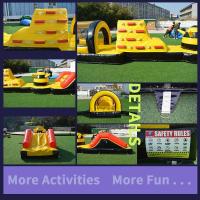 China Commercial Grade Inflatable Obstacle Course Yellow & Black Bouncer Run with Climbing Wall for Party Rental Business for sale
