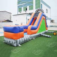 China Commercial Grade Racing Car Inflatable Obstacle Course for Party Rental, Racing Track Bouncy Castle Slide Tunnel Combo for sale