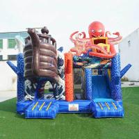 China Commercial Grade Octopus Pirate Ship Inflatable Playground for Party Rental, Ocean Theme Bouncy Castle Slide Combo for sale