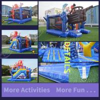 China Commercial Grade Octopus Pirate Ship Inflatable Playground for Party Rental, Ocean Theme Bouncy Castle Slide Combo for sale