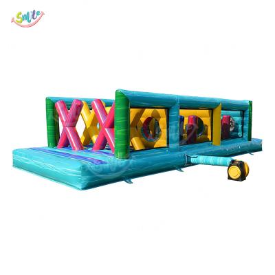 China Commercial Grade PVC Inflatable Obstacle Course Challenge Outdoor Party Rental Inflatable Obstacle Run for Kids Adults for sale