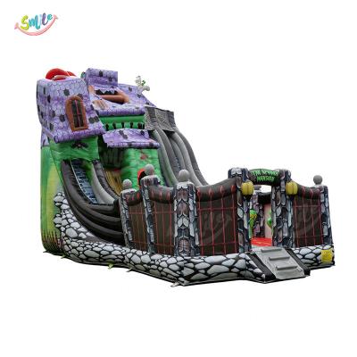 China Commercial Grade Spooky Mansion Inflatable Slide Halloween Bouncy Castle Combo for Party Rental Business for sale
