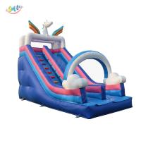 China Commercial Grade Unicorn Inflatable Slide Rainbow Bouncy Water Slide with Arch for Party Rental Business for sale