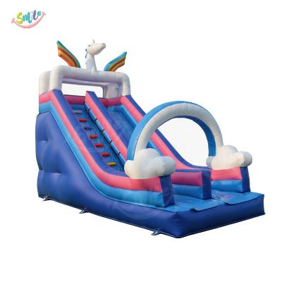 China Commercial Grade Unicorn Inflatable Slide Rainbow Bouncy Water Slide with Arch for Party Rental Business for sale