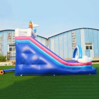 China Commercial Grade Unicorn Inflatable Slide Rainbow Bouncy Water Slide with Arch for Party Rental Business for sale