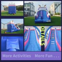China Commercial Grade Unicorn Inflatable Slide Rainbow Bouncy Water Slide with Arch for Party Rental Business for sale