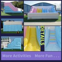 China Commercial Grade Inflatable Slide Kids Pastel Bouncy Slide With Sunshade Net For Outdoor Party Rental Playground for sale