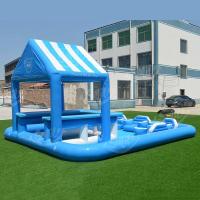 China Commercial Inflatable Floating Island Water Bar With Shade Luxury Floating Dock Lounge Platform For Pool Lake Party for sale