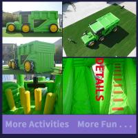 China Commercial Grade Inflatable Tractor Obstacle Course Farm Theme Inflatable Challenge for Party Rental Kids Fun for sale