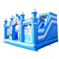 China Kids Party Rental Inflatable Ice Castle Bouncer Snow Theme Commercial Grade Jumping Castle with Slide Combo for sale