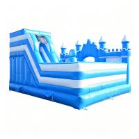 China Kids Party Rental Inflatable Ice Castle Bouncer Snow Theme Commercial Grade Jumping Castle with Slide Combo for sale