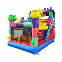 China Commercial Grade Colorful Building Block Inflatable Bounce House Slide Combo Kids Party Rental Jumping Castle for sale