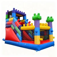 China Commercial Grade Colorful Building Block Inflatable Bounce House Slide Combo Kids Party Rental Jumping Castle for sale