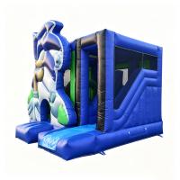 China Commercial Grade Hedgehog Inflatable Bounce House Slide Combo Blue Hero Theme Party Rental Jumping Castle for sale