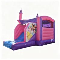 China Commercial Grade Pink Princess Inflatable Bounce House Slide Combo Dream Castle Theme Party Rental Bouncer for sale