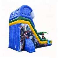 China Commercial Grade Tropical Inflatable Water Slide with Pool Spider Hero Theme Party Rental Dry Slide Heavy Duty PVC for sale