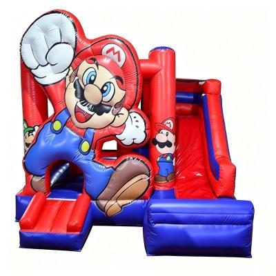 China Heavy Duty PVC Plumber Hero Inflatable Bounce House with Slide Combo Inflatable Bouncer for Party Rental Business for sale