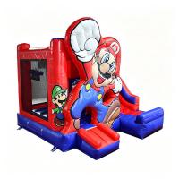 China Heavy Duty PVC Plumber Hero Inflatable Bounce House with Slide Combo Inflatable Bouncer for Party Rental Business for sale